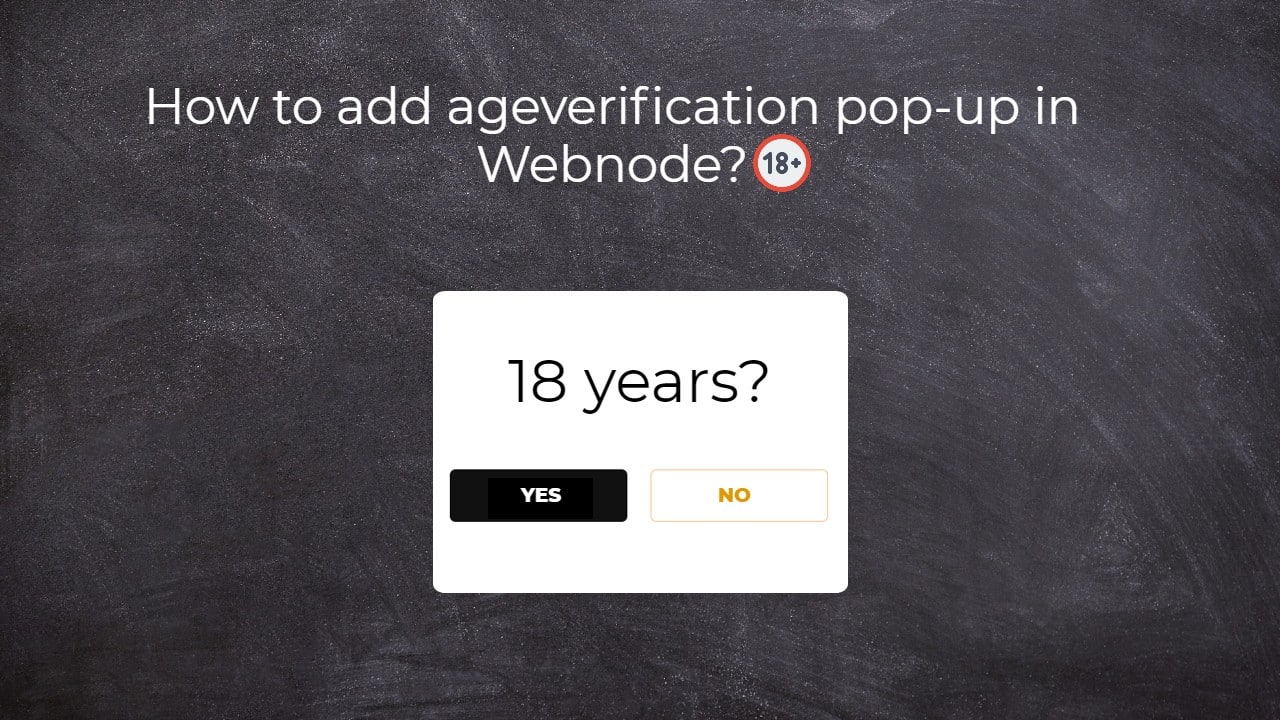 Age Verification Pop-Up in WEBNODE: Enhance Website Safety | William Promotions
