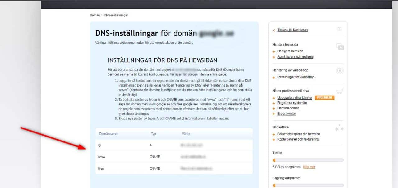 Hur pekar man en egen domän eller underdomän till Webnode? Ange enkelt ...