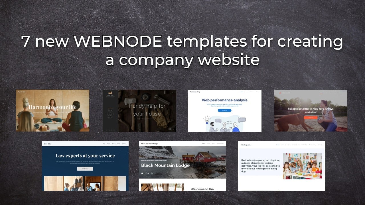 7 new WEBNODE templates for creating a company website | William Promotions